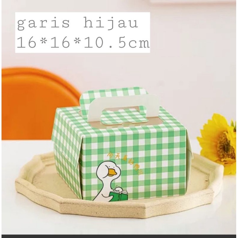 Jual Kotak kue tart kecil 16x16xcm kawaii lucu kotak kue korean cake ...