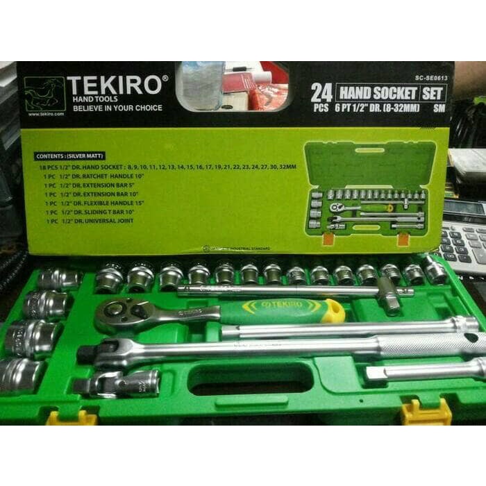 Jual KUNCI SOK TEKIRO 24 PCS SOK SET 8 - 32 MM BOX PLASTIK | Shopee Indonesia
