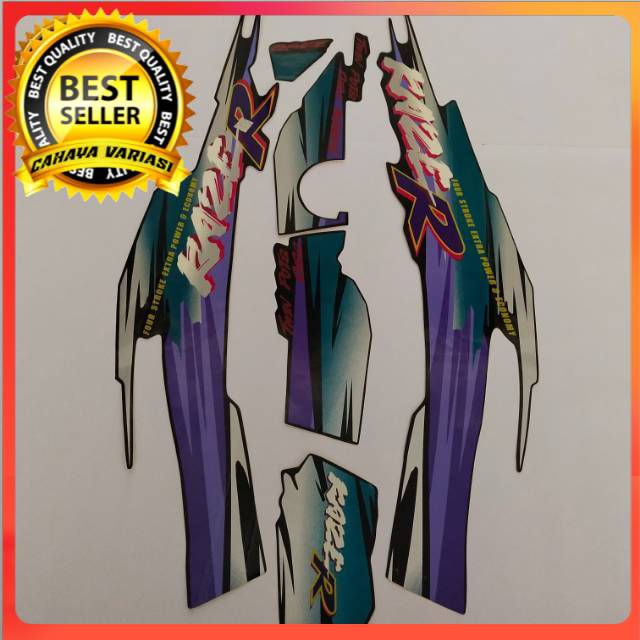 Jual striping kawasaki kaze r stiker motor standar list body standar ...