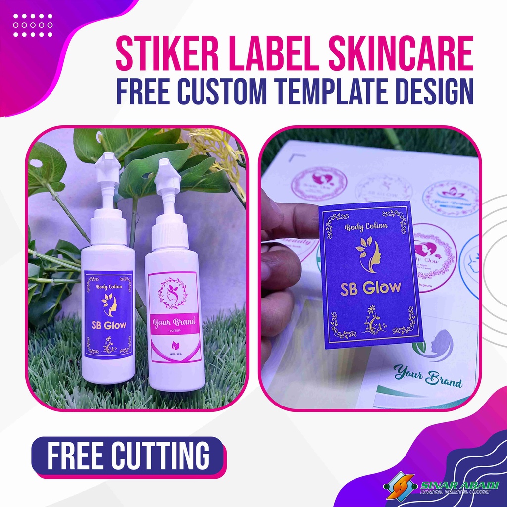 Jual STIKER LOGO LABEL CHROMO/CETAK STIKER SKINCAREmurah Bandung Free ...