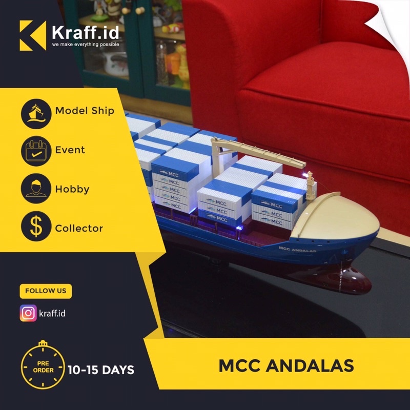 Jual (COD) MINIATUR KAPAL KONTAINER MCC ANDALAS 60CM I ACTION FIGURE HOT TOYS STATUE SOUVENIR ...