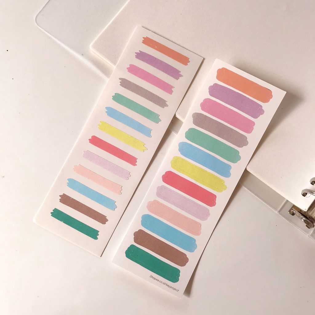 Jual Stiker set washi tape untuk dekorasi jurnal/planner/ sticker washi ...