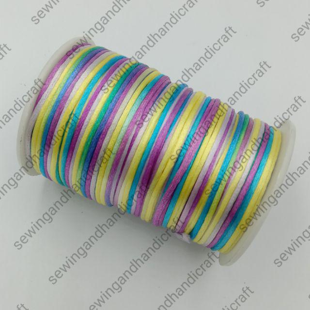 Jual Tali Satin Warna Gradasi Pelangi/Neon Rainbow Cord/Tali Kancing ...