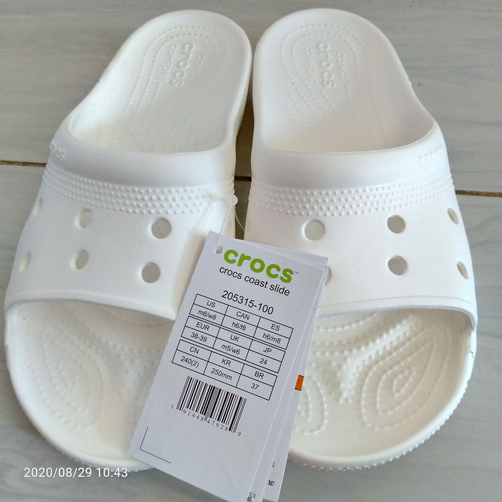 Jual Sandal Crocs Coast Slide White (Original) | Shopee Indonesia