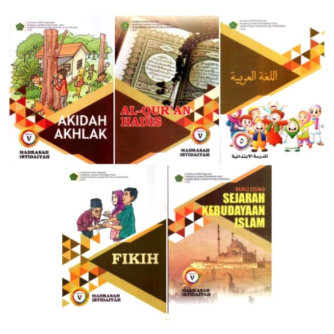 Jual PAKET BUKU SISWA MI KEMENAG KELAS 5 FIKIH, AKIDAH AKHLAK, BAHASA ARAB, AL QURAN HADIS ...