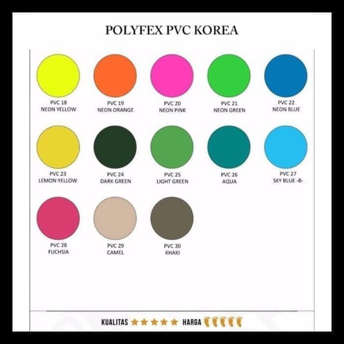Jual Polyflex / Poliflex Korea PVC Warna Neon Khusus 1 Roll (Kode 18-30 ...