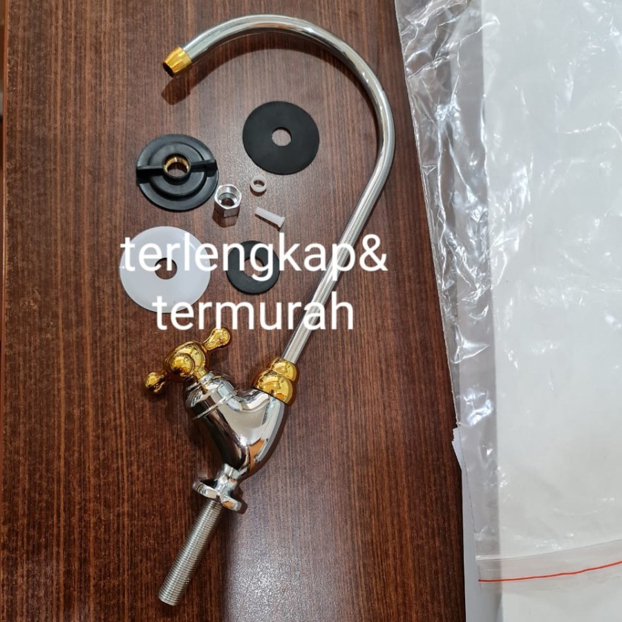 Jual faucet Ro Gold / Kran Angsa ro kuningan stainless steel model drat ...