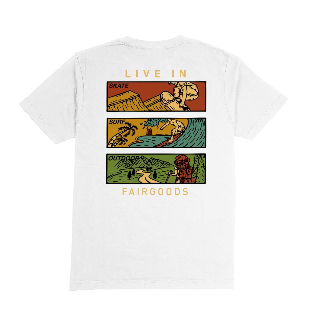 Jual Fairgoods Kaos - Live In Vibes - Putih | Shopee Indonesia