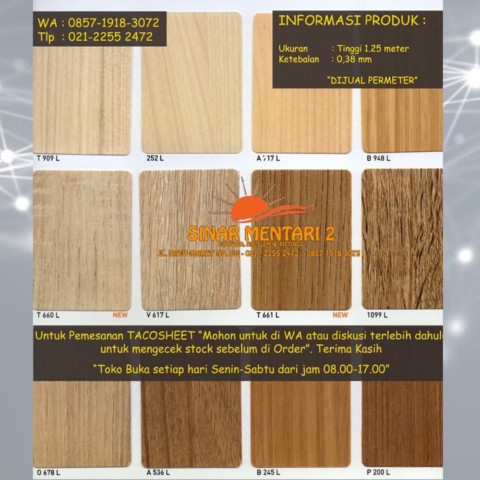 Jual Taco Sheet PVC Motif Tipe L | Shopee Indonesia