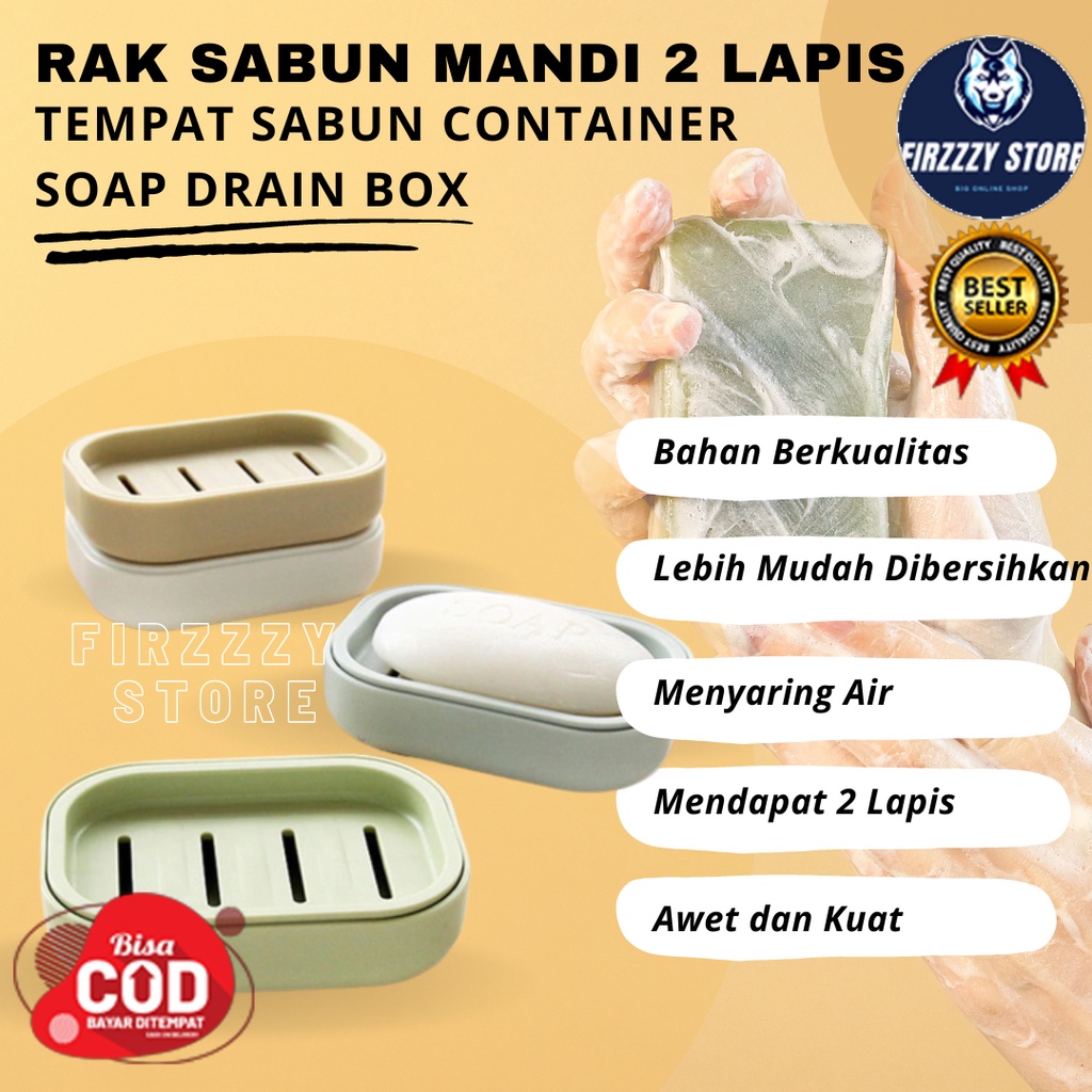 Jual Rak Sabun Mandi 2 Lapis Tempat Sabun Container Soap Drain Box ...