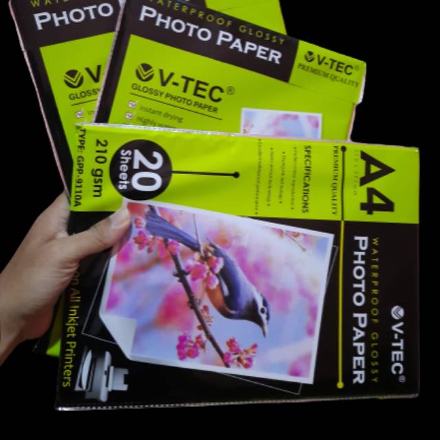 Jual Kertas Foto V-tec/Evercross Glossy A4 210Gsm | Shopee Indonesia