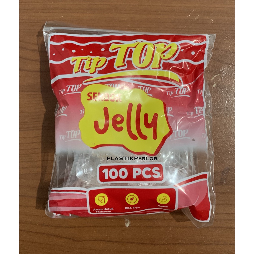 Jual Sendok Jelly Pudding Es Krim Transparan Isi 100 Pcs Merk Tip Top ...