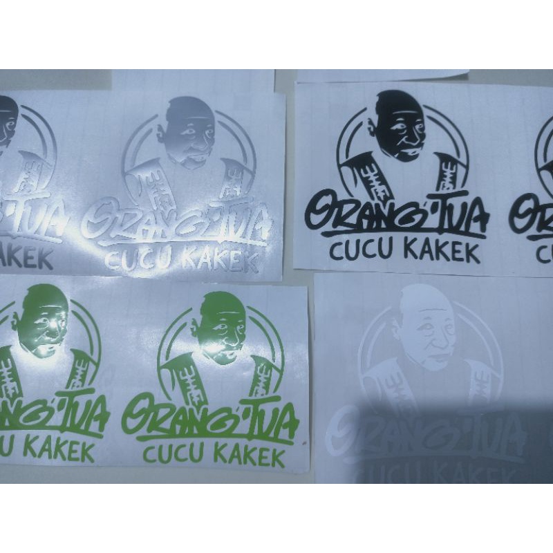 Jual Cutting Sticker Nama Stiker Orang Tua Cucu kakek Cap Orang Tua S ...