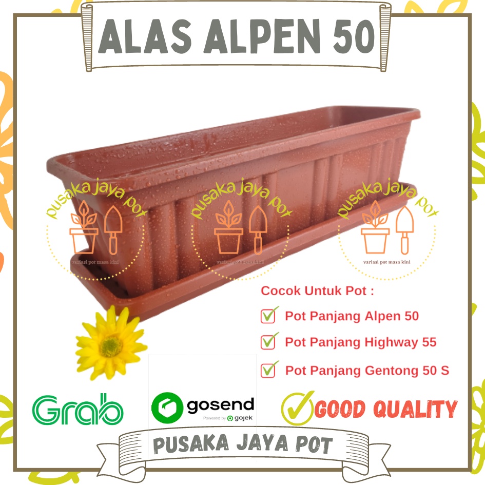 Jual Pot Panjang Alpen 50+Tatakan Putih Hitam Hijau Coklat Merah Bata ...