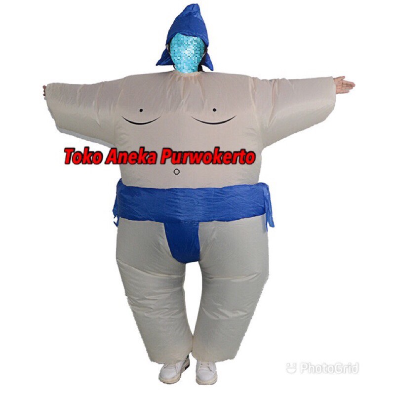 Jual KOSTUM ANGIN SUMO BIRU COSPLAY LUCU MURAH BADUT DINO KARNAVAL ...