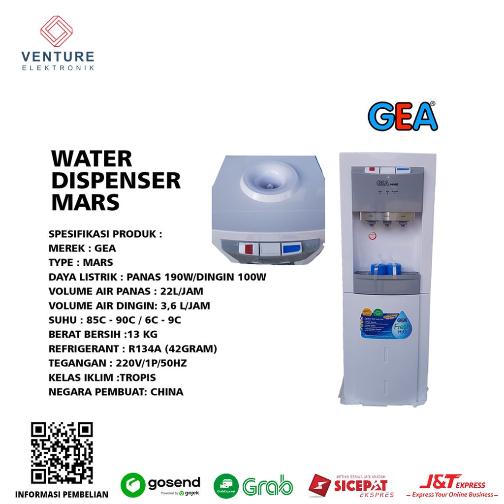 Jual GEA Halley & Mars Water Dispenser ( Galon Bawah & Atas ) | Shopee ...