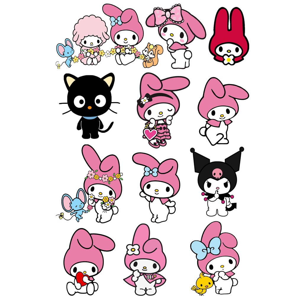 Jual MY MELODY Sticker Dinding size 8 cm Vinyl white Waterproof ...