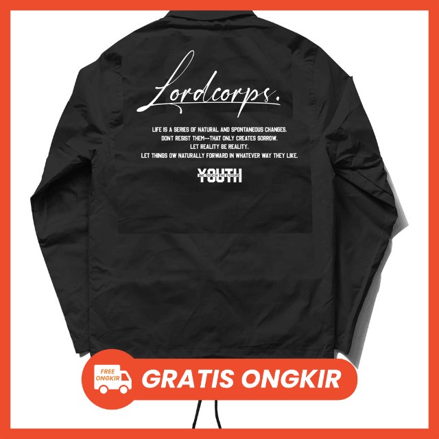 Jual Lordcorps Coach jaket font back black | Shopee Indonesia