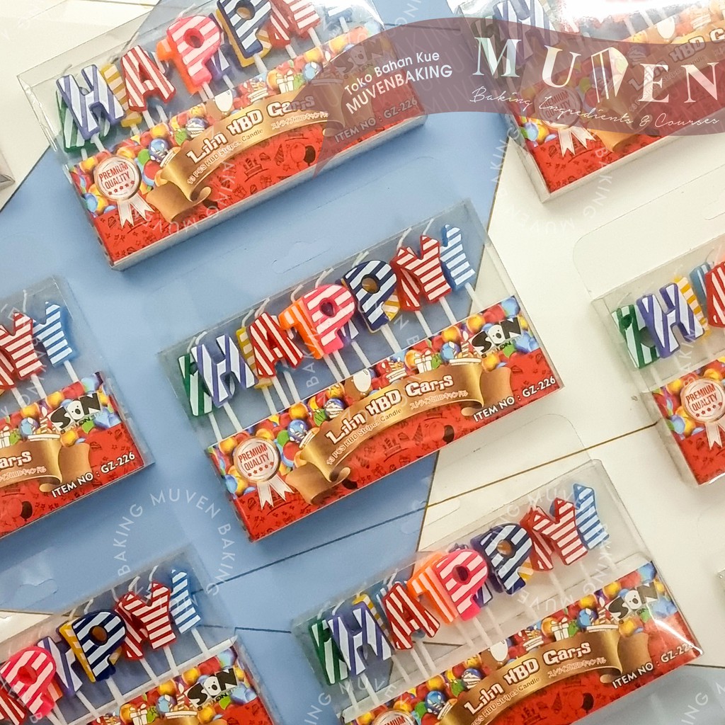 Jual LILIN HAPPY BIRTHDAY STRIPE RAINBOW / HBD CANDLE ULTAH ULANG TAHUN ...