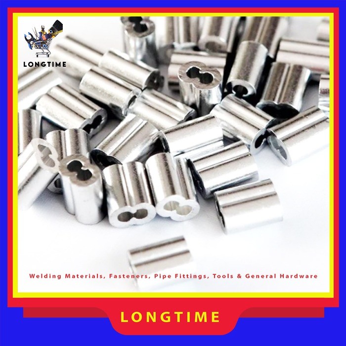 Jual Crimp ferrule Aluminium 2MM / Ferol Seling Wire Rope klem Kawat ...