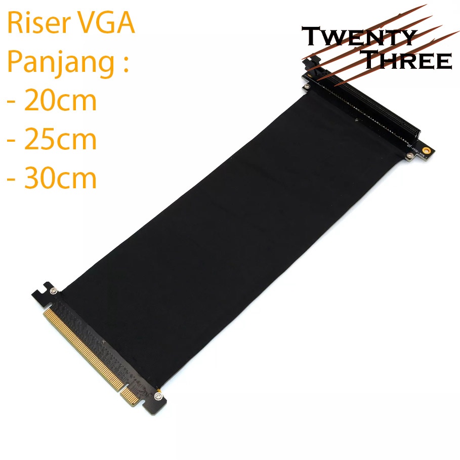 Jual PCIE Riser VGA GPU 16x 20cm 25cm 30cm kabel extension siku ...