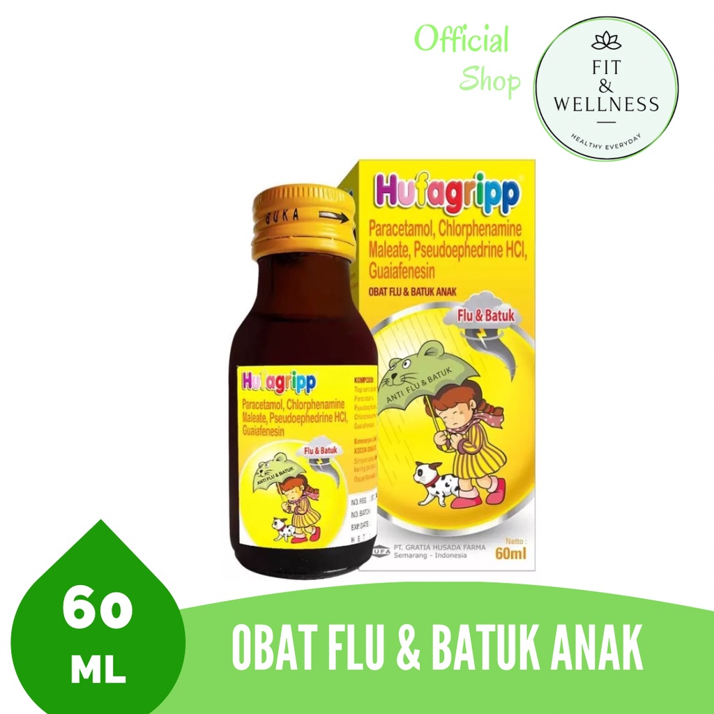 Jual Hufagrip Sirup Obat Batuk dan Pilek Anak 60mL | Shopee Indonesia
