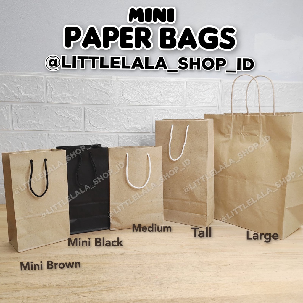 Jual Paper Bag Warna Coklat MINI,SMALL,Medium,Large 11x20cm /Tas Kado ...