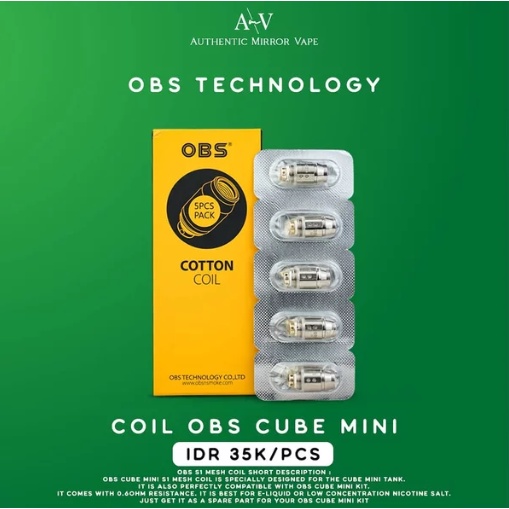 Jual OBS Cube Mini KIT Cottton Coil Replacement S1 - CC | Shopee Indonesia
