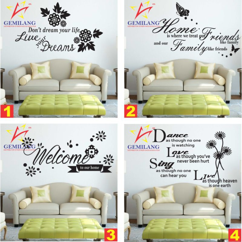 Jual STIKER DINDING DEKORASI DINDING/STIKER DINDING TULISAN/DEKORASI ...