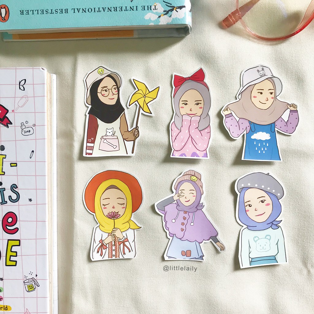 Jual Sticker Anti Air (waterproof) Hijabi Girl Design by @asakecil ...