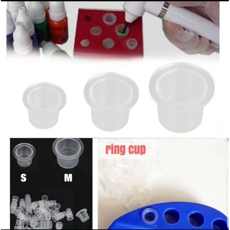 Jual RING CUP SILICON HOLDER 1PACK ISI 100/ UNTUK TINTA SULAM | Shopee ...