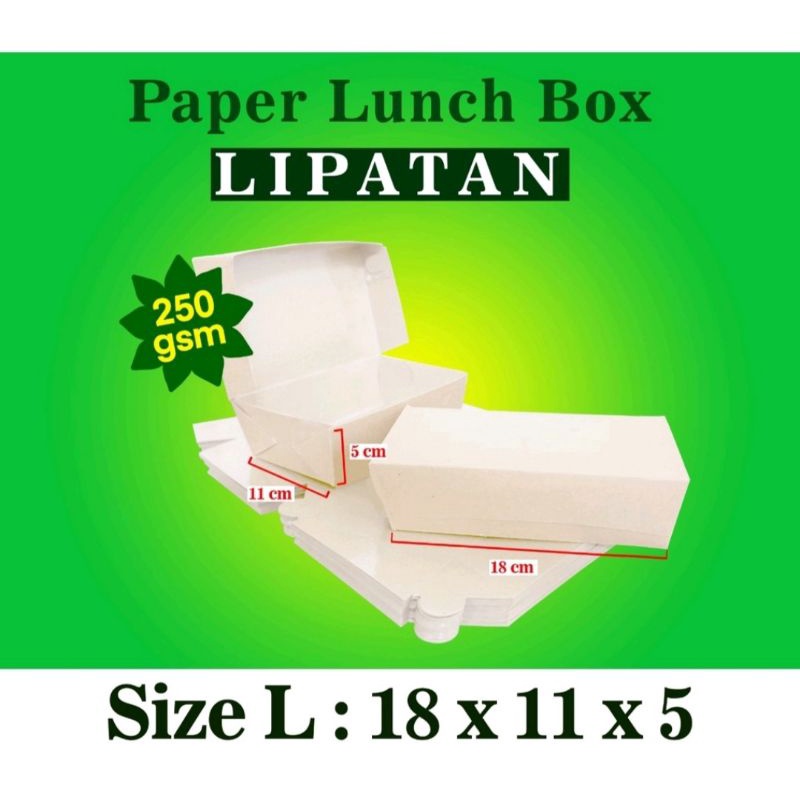 Jual Ivory Lunch Box L Lembaran / Lipatan Putih | Shopee Indonesia