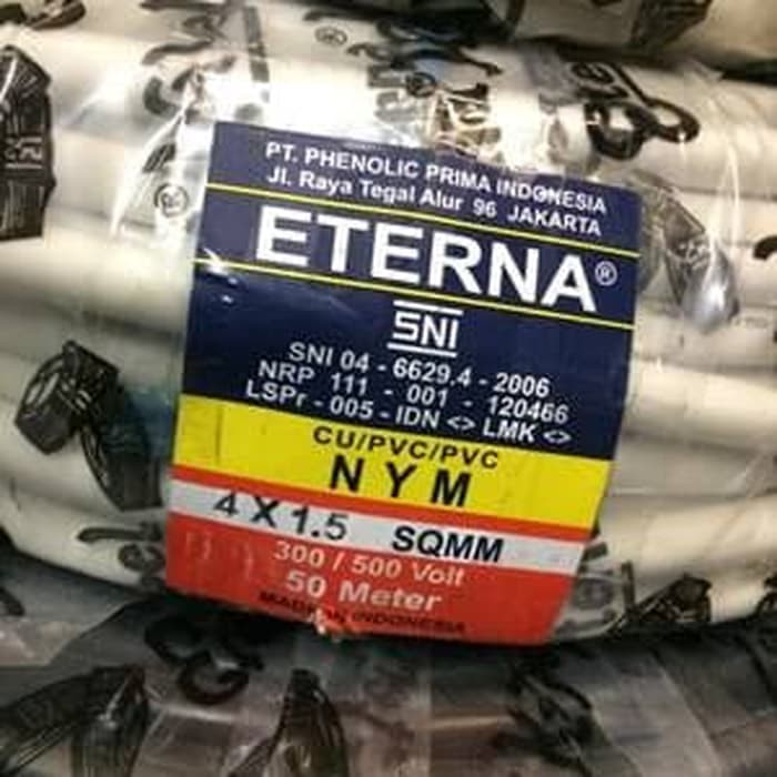 Jual Kabel Listrik Kawat Putih NYM 4 x 1.5 4 x 1,5 4x1,5 4x1.5 Eterna (Meteran) Kabel NYM 4 x 1 ...