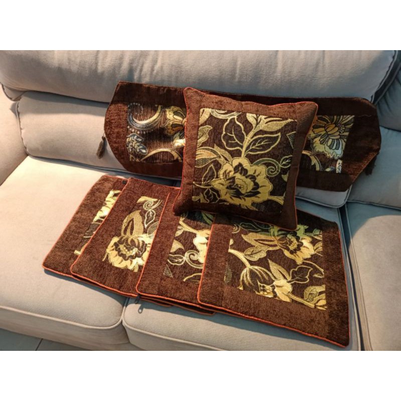 Jual set sarung bantal sofa 40x40cm 5pc+taplak | Shopee Indonesia
