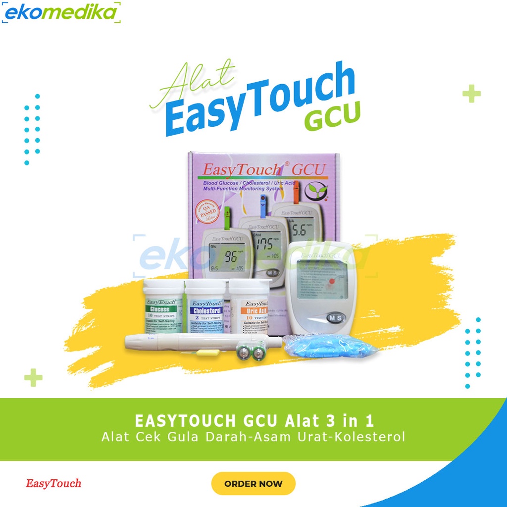 Jual ALAT CEK DARAH EASY TOUCH GCU 3IN1 ( GLUKOSA, ASAM URAT ...