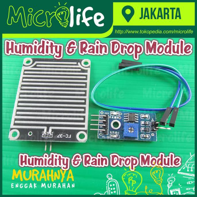 Jual Humidity and Rain Drop Module Sensor Air Hujan dan Kelembaban FREE ...