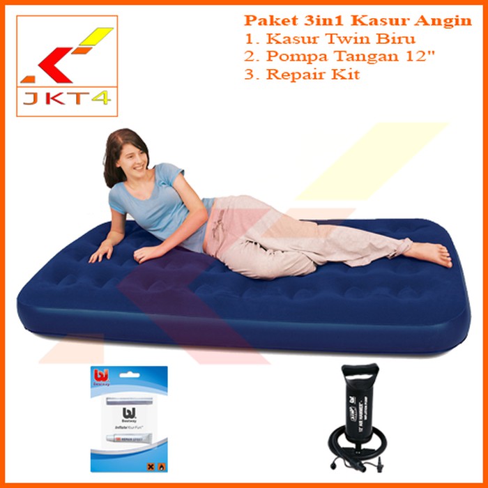 Jual Kasur Angin Twin + Pompa Tangan 12" + Lem (Bestway) | Shopee Indonesia