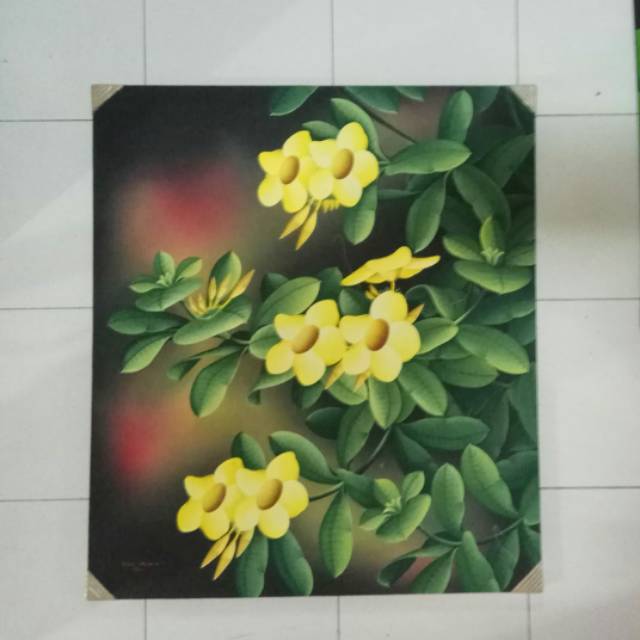 Jual Lukisan realis bunga alamanda kuning | Shopee Indonesia