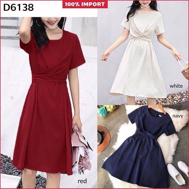 Jual Simple BASIC DRESS White Model Bangkok | Shopee Indonesia