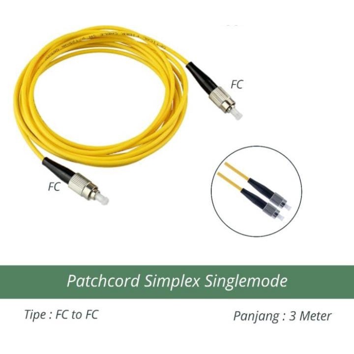 Jual Patchcord FC To FC Simplex SM 3 Meter Fiber Optik Jumper | Shopee ...