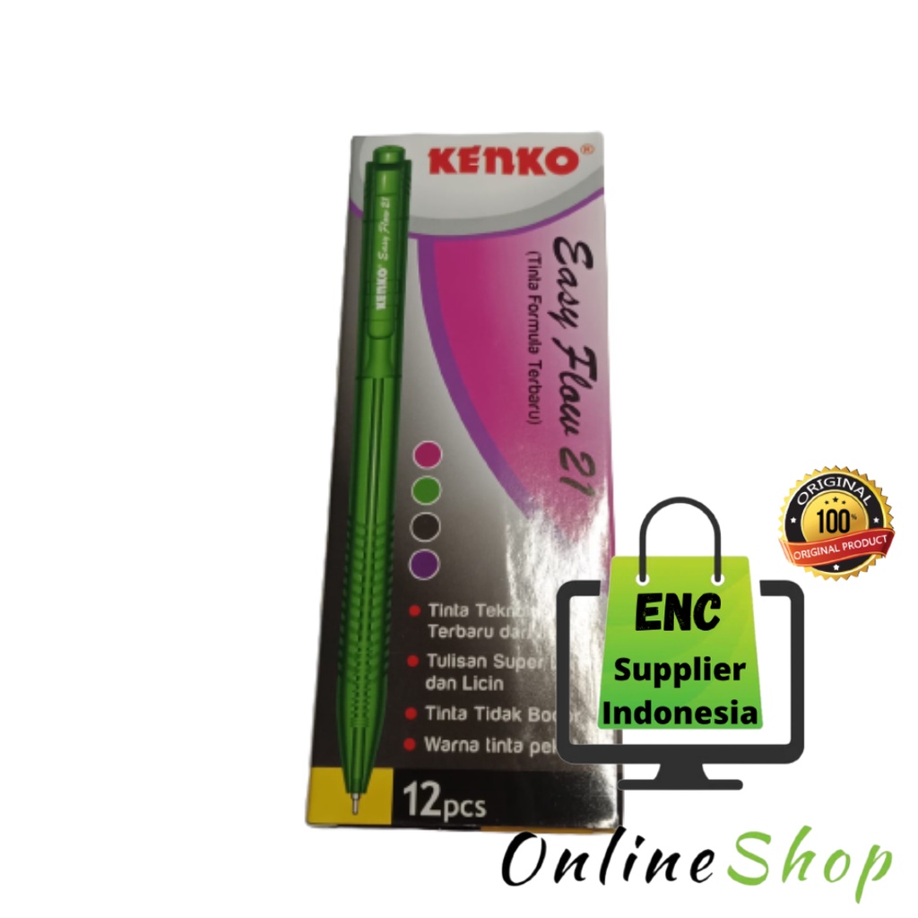 Jual kenko 6 buah pen pulpen easy flow 21 kenko bolpen cetrek bolpoint per 6 pcs - enc.sup ...