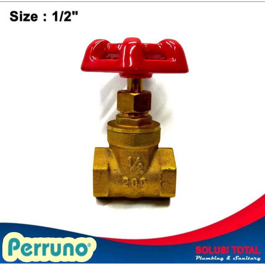 Jual Gate Valve FH 1/2 Inch Stop Kran / Keran Putar 1/2" PERRUNO by ...