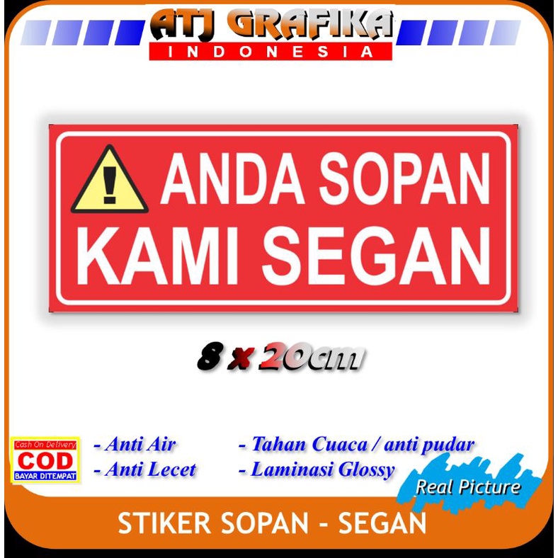 Jual Stiker anda sopan kami segan sticker ketertiban keamanan | Shopee ...