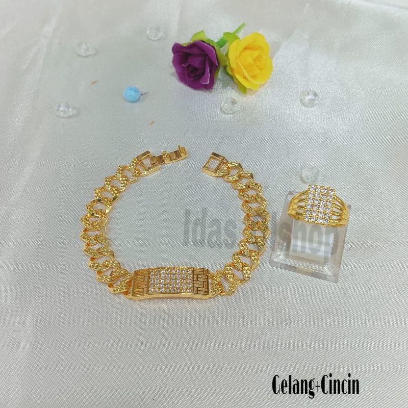 Jual GELANG SET PLAT KOTA PERMATA EMAS KOREA DESAIN SUPER ELEGAN ...
