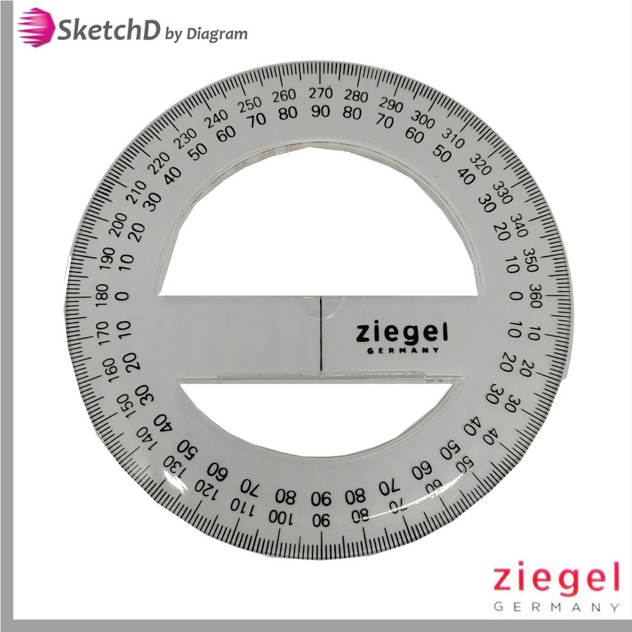 Jual Protactor busur derajat 360° - 10 cm Ziegel | Shopee Indonesia