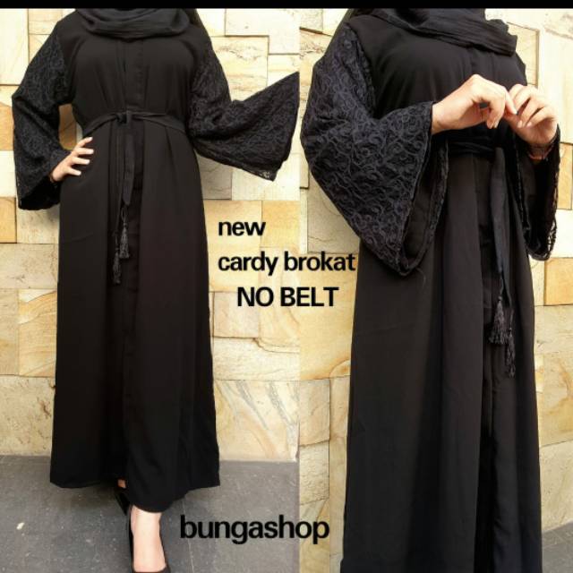 Jual Abaya Gamis Hitam Fashion Muslim Dress Busui Kancing cetit Busana ...