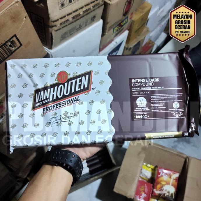 Jual Van Houten Intense Dark Chocolate Compound 1 Kg Terbaru | Shopee Indonesia