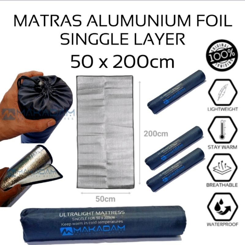 Jual matras alumunium foil 50x200 ultralight mattress camping hiking ...