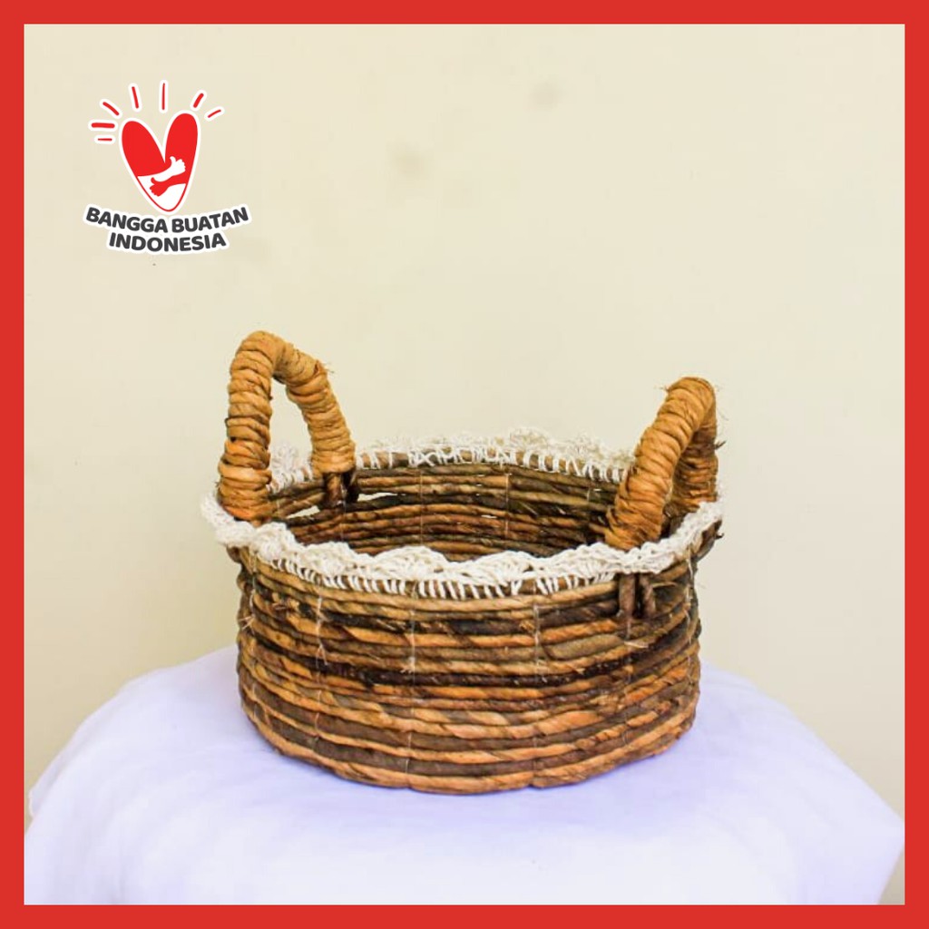 Jual Keranjang Anyaman Multifungsi / Tray Bulat / Nampan / Elena Tray ...