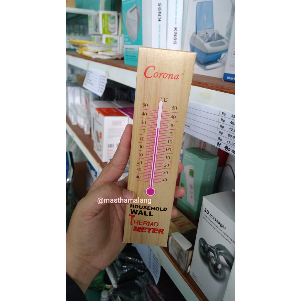 Jual *Mastha Malang*Thermometer Ruangan / Termometer Raksa Kayu / Alat ...